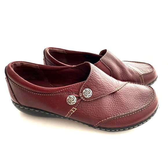 Clarks | Shoes | Clarks Bendables Slip On Red Clogs Size 95m Excellent ...